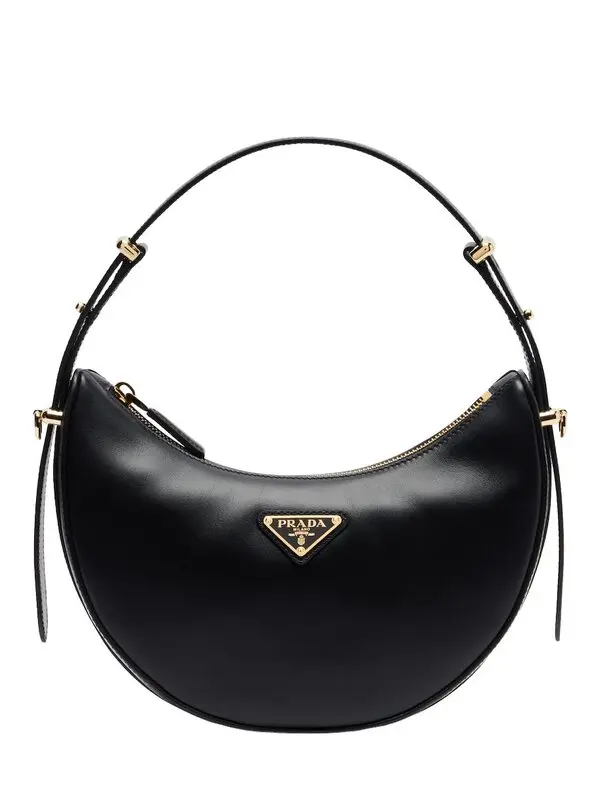 Prada Arque Mini Leather Shoulder Bag - Black