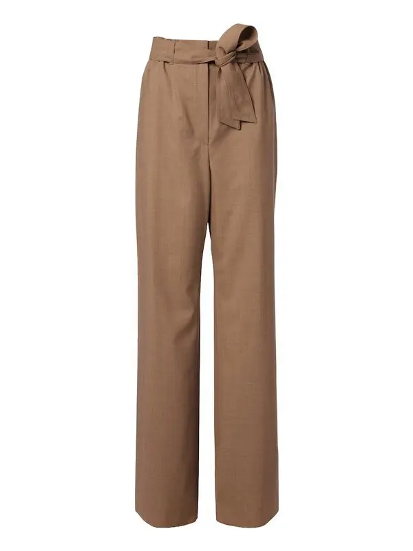 Max Mara Salpa Virgin Wool Wide-leg Pants - Beige