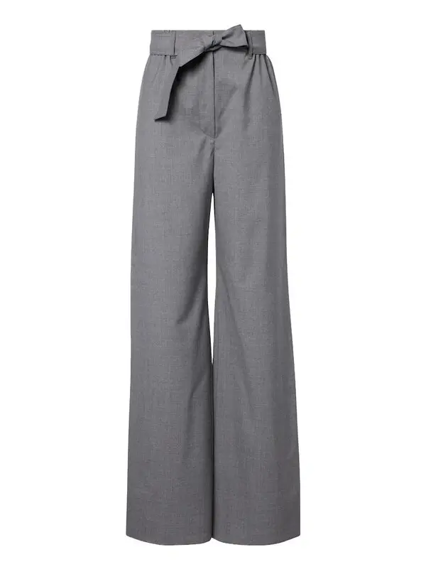 Max Mara Salpa Virgin Wool Wide-leg Pants - Grey