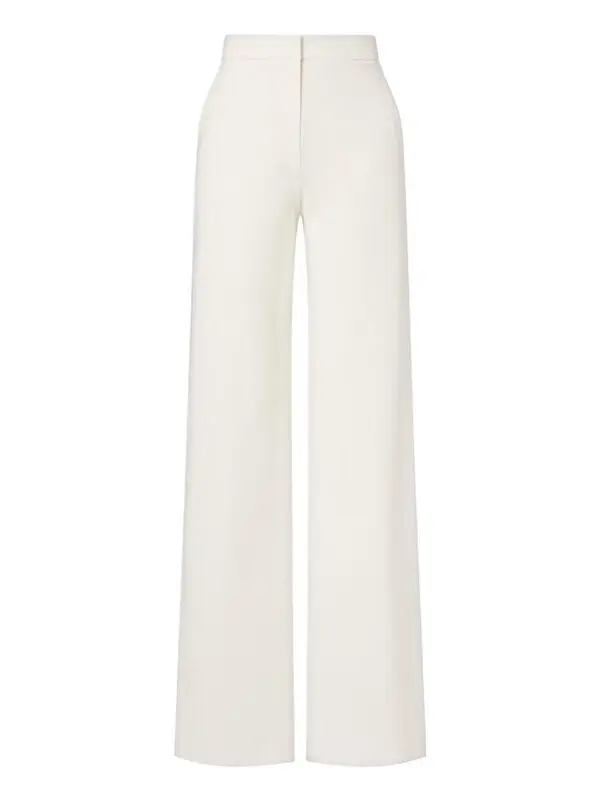 Max Mara Dentice Cotton-blend Wide-leg Trousers - White