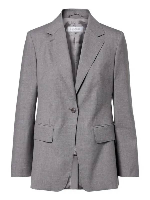 Max Mara Virgin Wool Blazer - Grey
