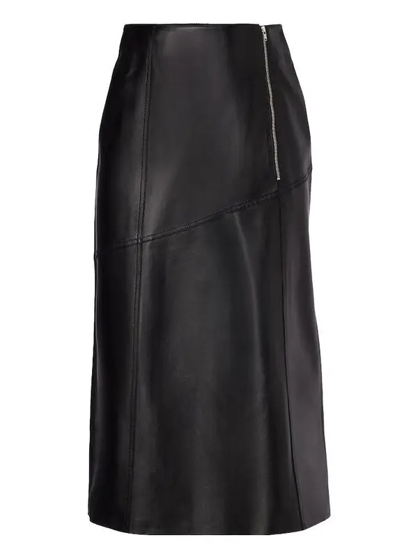 Victoria Beckham Leather Pencil Skirt - Black