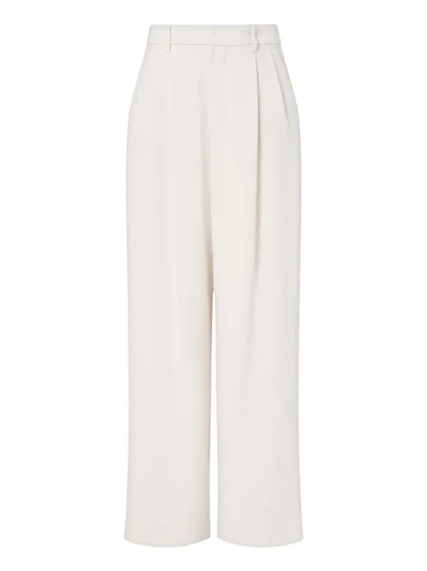 Max Mara Pleated Wide-leg Trousers - White