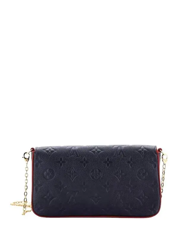 LOUIS VUITTON Felicie Pochette Monogram Empreinte Leather Crossbody Bag - Blue
