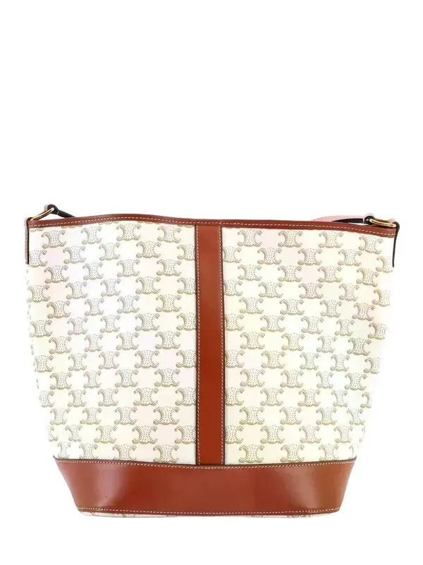 Celine Triomphe Coated Canvas Medium Bucket Bag - Neutrals