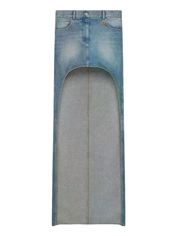 COURREGES Cut-out Button-fastening Long Skirt - Blue
