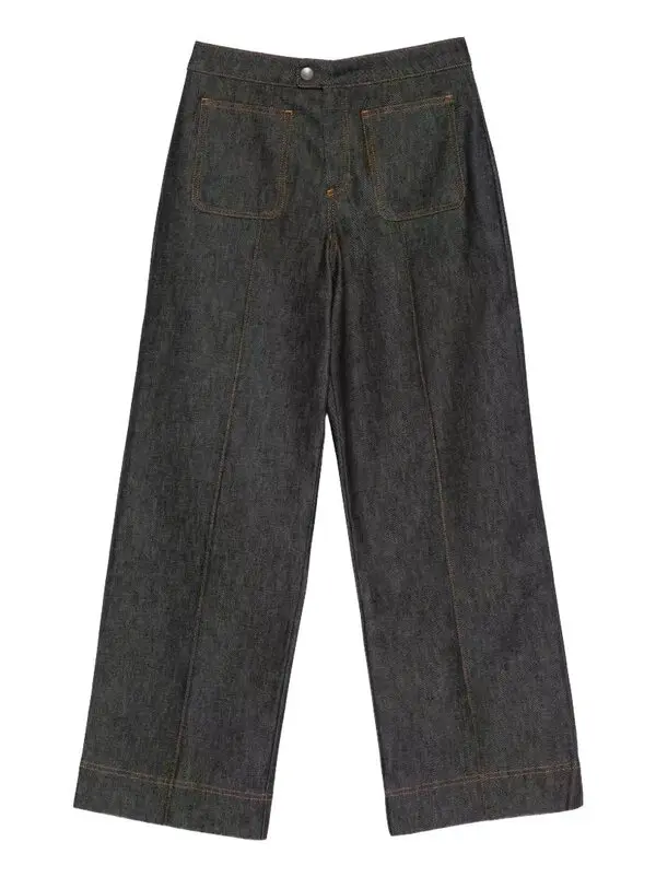 Soeur Harry Panelled Wide Leg Jeans - Blue