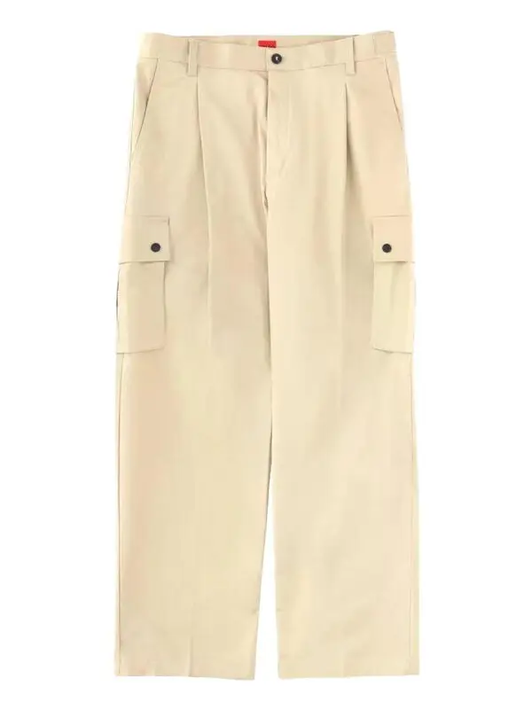 Hugo Pleated Cargo Trousers - Neutrals