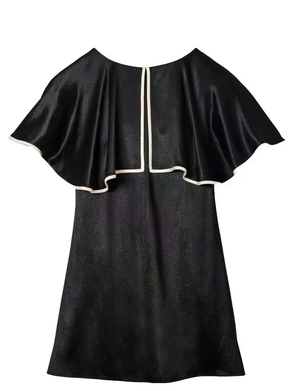 Marc Jacobs Cape Mini Dress With Contrast Trims - Black