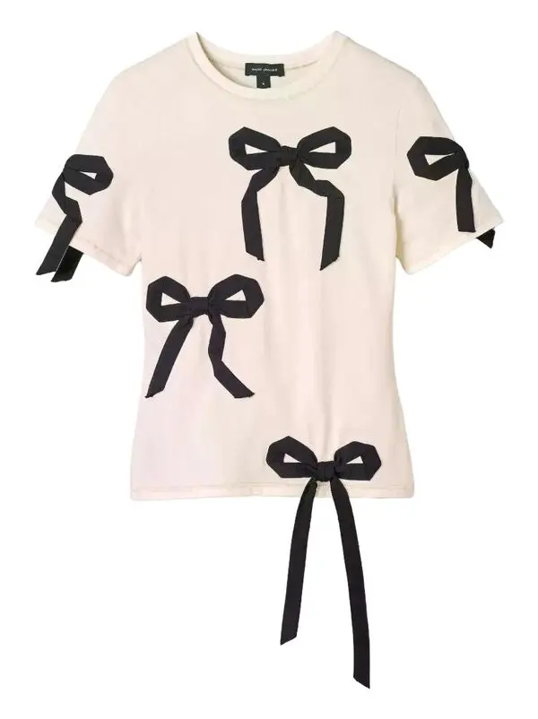 Marc Jacobs Bow Detail T-shirt - Neutrals