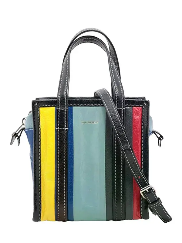 Balenciaga 2019 Xxs Lambskin Bazar Shopper Satchel - Black