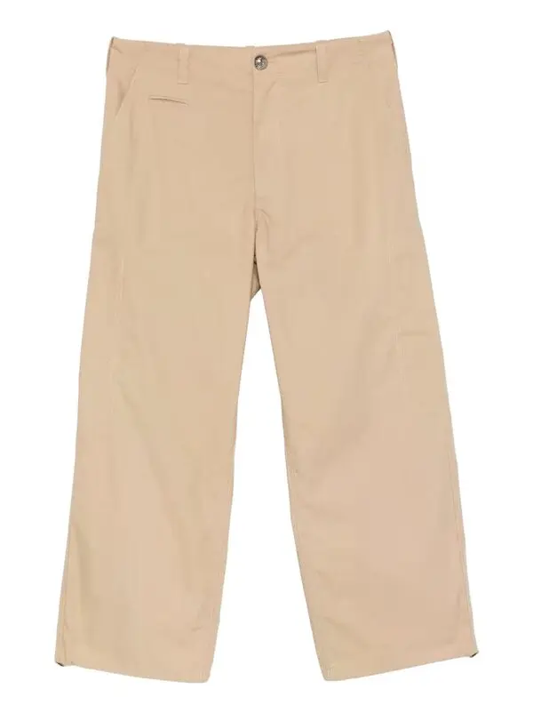 Moschino Belt Loop Cotton Trousers - Neutrals