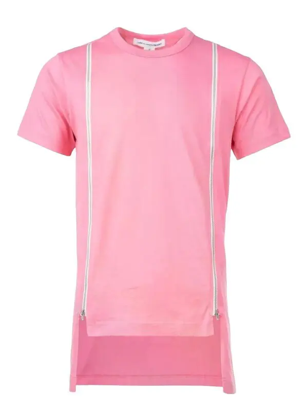 Comme Des Garçons Zip-detail T-shirt - Pink