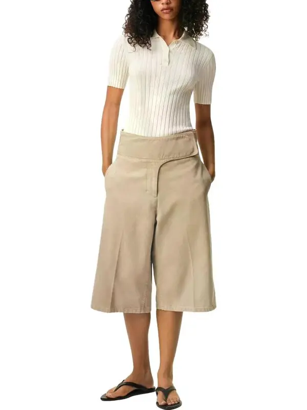 AMI Paris Cotton Belted Bermuda Shorts - Neutrals