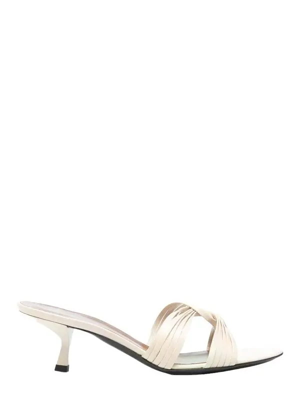 GIUSEPPE ZANOTTI Ivory Knot-detail Kitten Heel Sandals - Neutrals