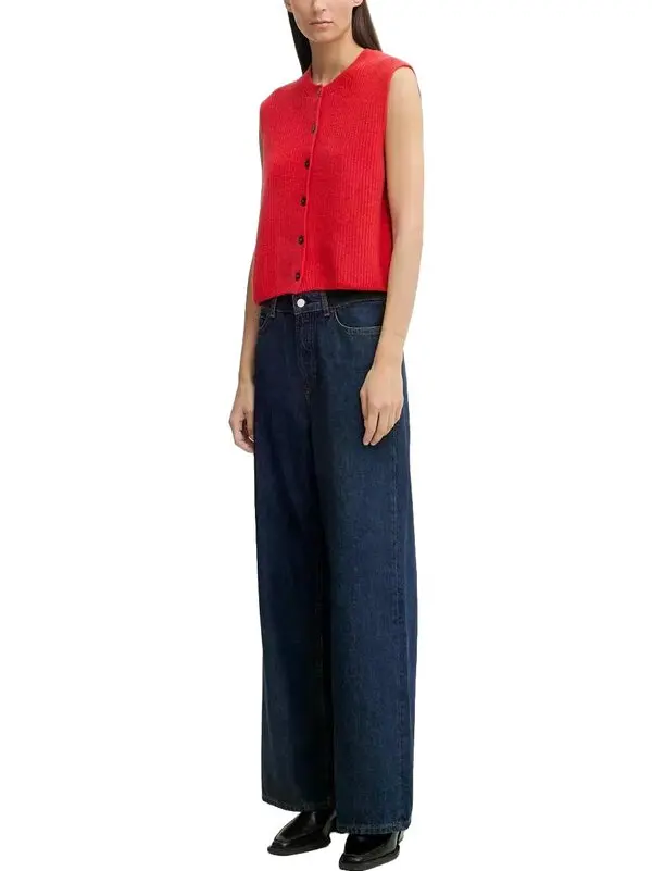Marc O'polo Buttoned Knitted Vest - Red