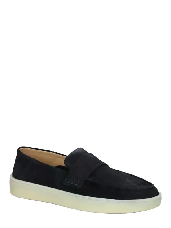 BOSS Suede Slip-on Boat Shoes - Blue