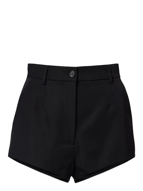 Dolce & Gabbana Virgin Wool Gabardine Micro Shorts - Black