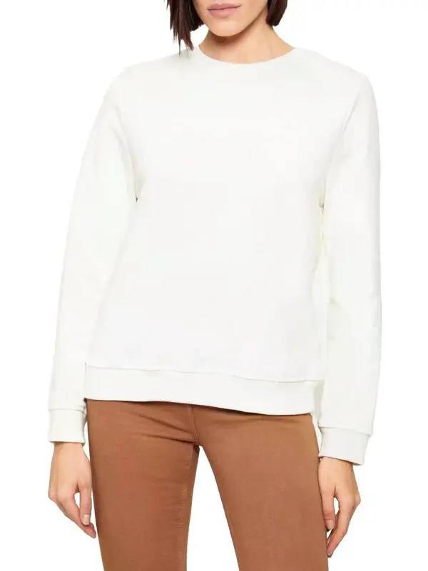 Elisabetta Franchi Long-sleeve Embossed Sweatshirt - Neutrals