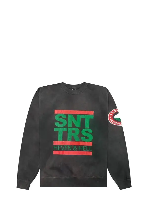 DENIM TEARS X Saint Mxxxxxx Logo Crew-neck Sweatshirt - Grey