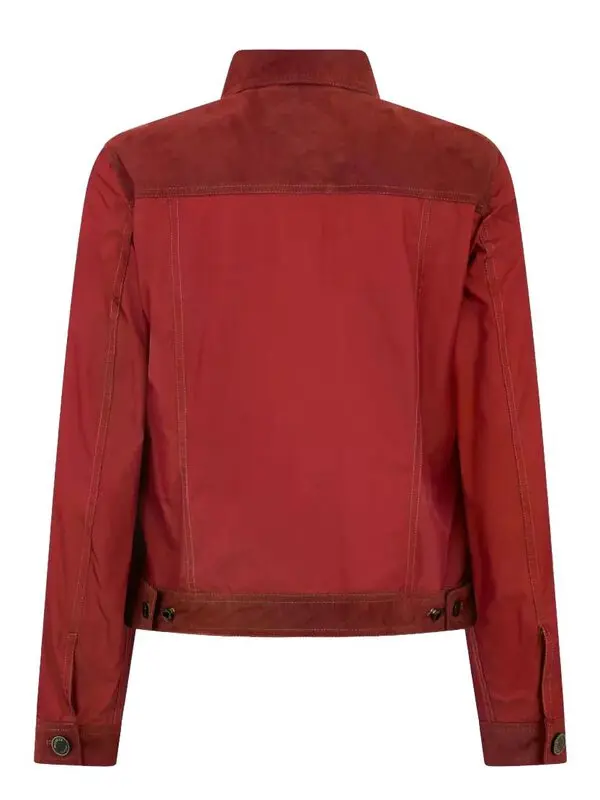 MOORER Button Suede Jacket - Red