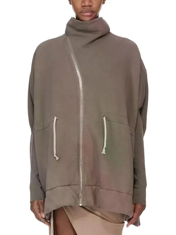 Rick Owens Zip Cotton Sweater - Grey