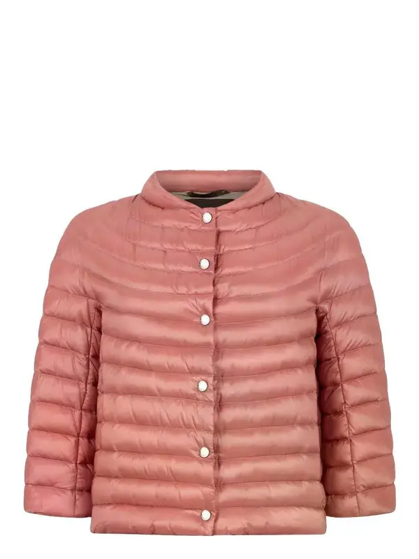 MOORER Padded Button Puffer Jacket - Pink