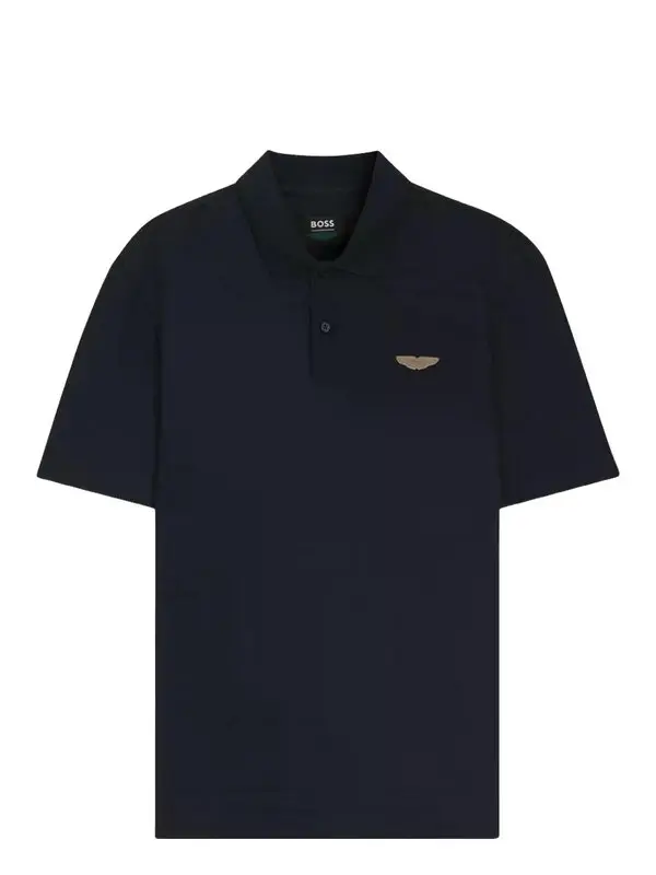 BOSS Logo-patch Polo Shirt - Blue