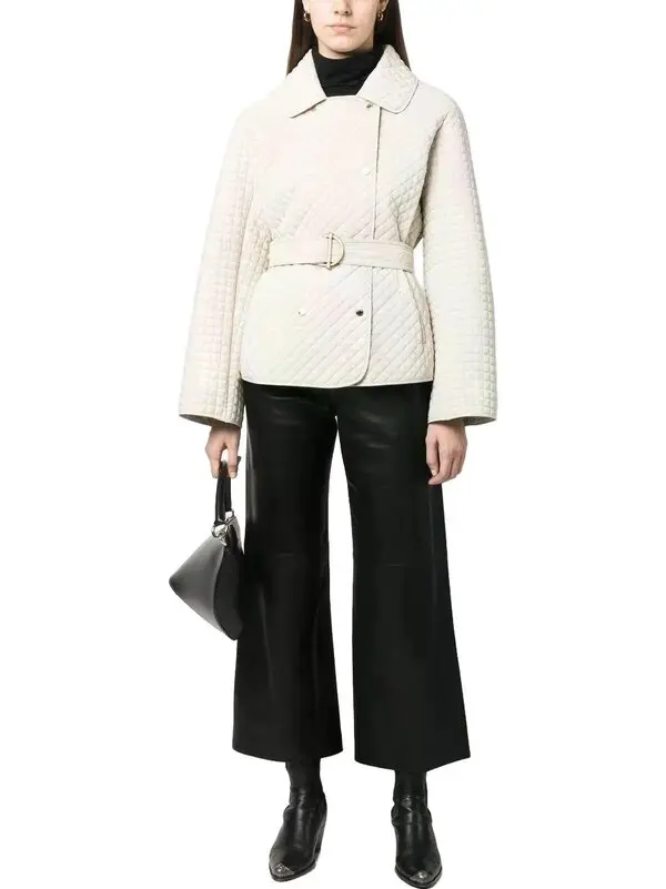 MOORER Double-breasted Quilted Jacket - Neutrals