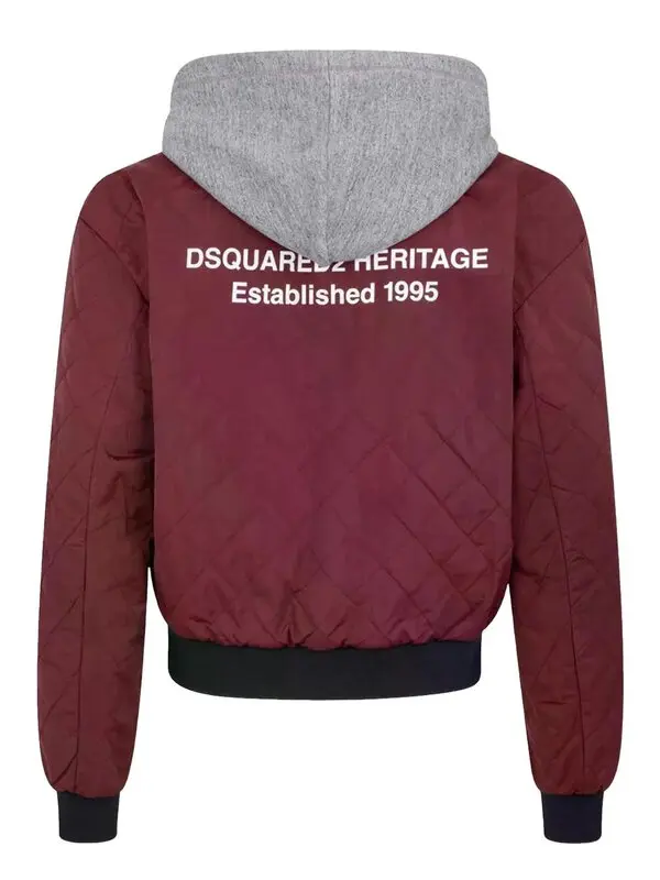 Dsquared2 Heritage Quilted Bomber Jacket - Red