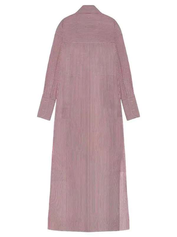 ARMARIUM Striped Pattern Maxi Shirt Dress - Red