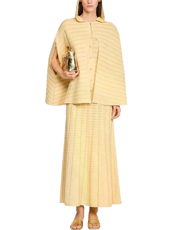 Sandro Rhinestone Knit Cape - Neutrals