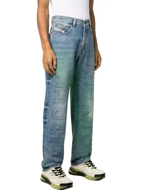 DIESEL® 2010 007i3 Embossed Logo Straight-leg Jeans - Blue