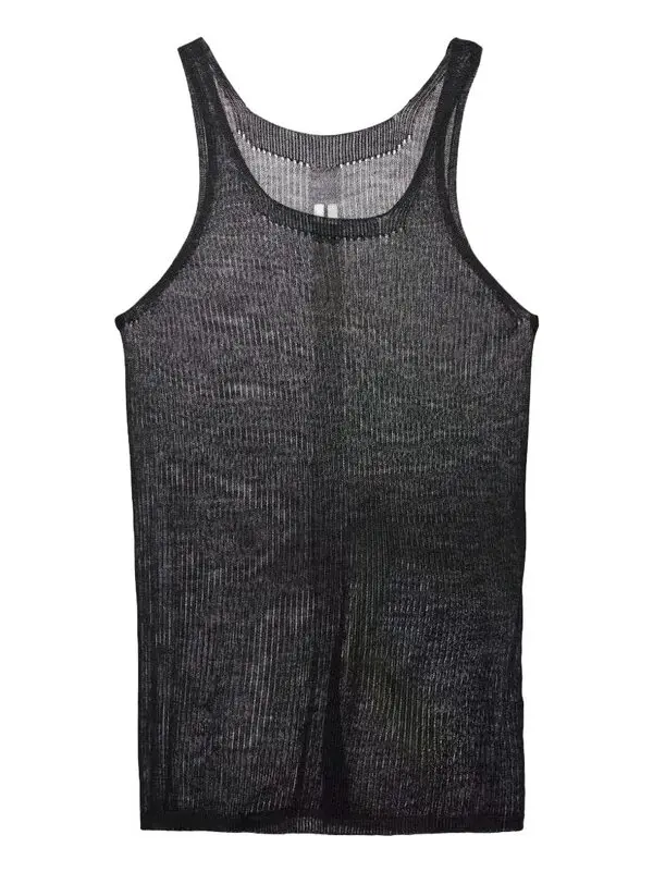 Rick Owens Ribbed Knit Sleeveless Top - Black