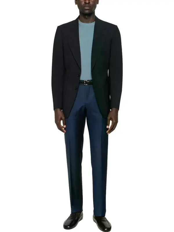 Canali Tailored Button Trousers - Blue