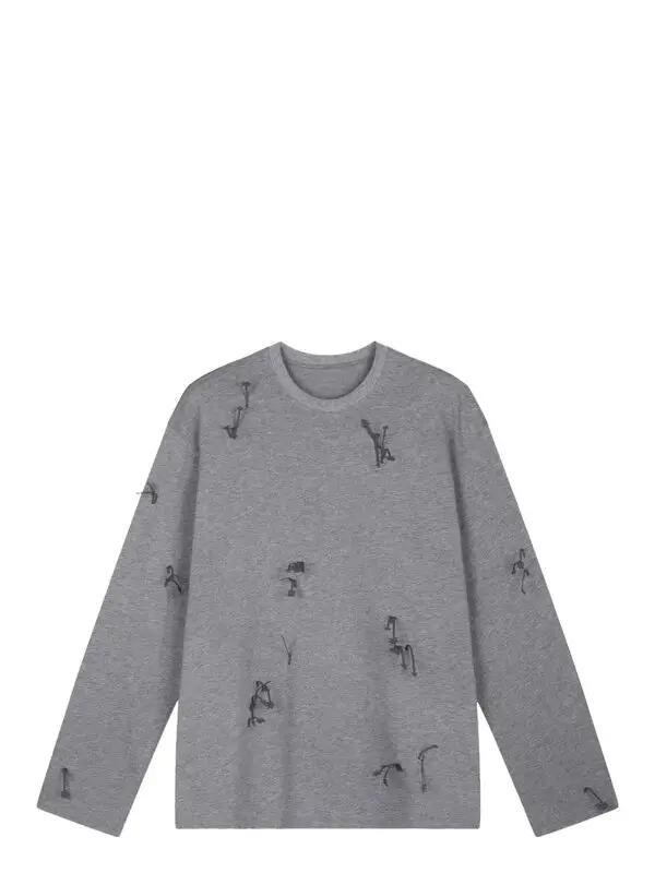 JNBY Appliqué Long Sleeve T-shirt - Grey
