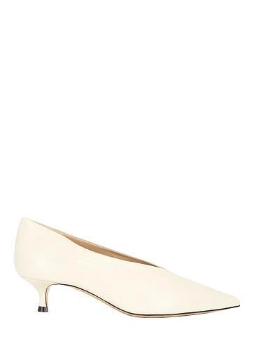 Le Monde Beryl Babouche Leather Kitten Heel - Ecru