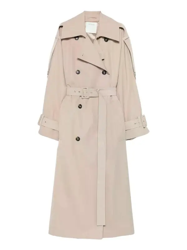 Sportmax Belted Double-breasted Trench Coat - Neutrals