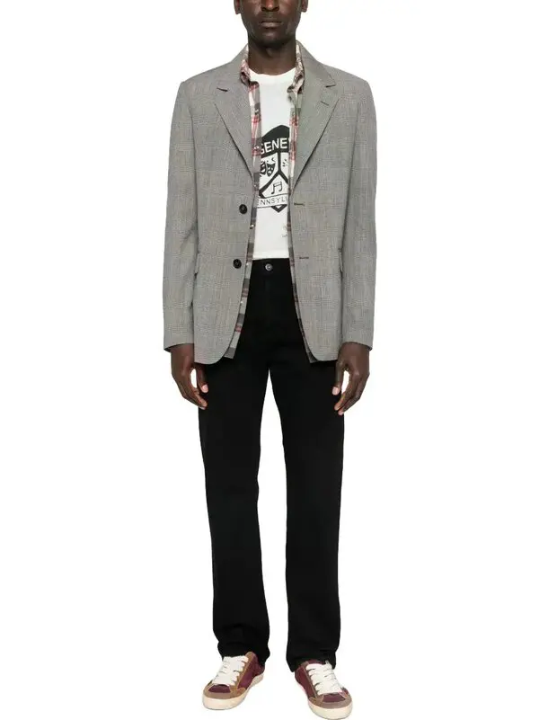 GOLDEN GOOSE Two-button Check Blazer - Grey