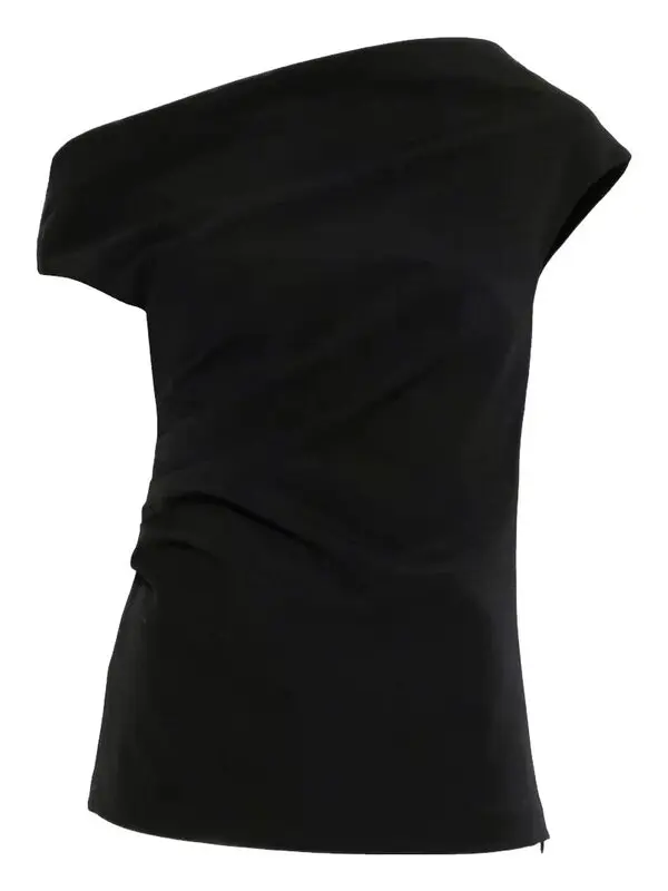 P.a.r.o.s.h Asymmetric One-shoulder Blouse - Black