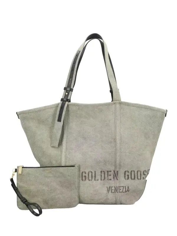 GOLDEN GOOSE Shoulder Bag With Detachable Pouch And Adjustable Strap - Grey