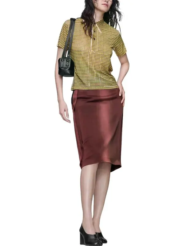 MAISON MARGIELA Gingham Polo Top - Yellow