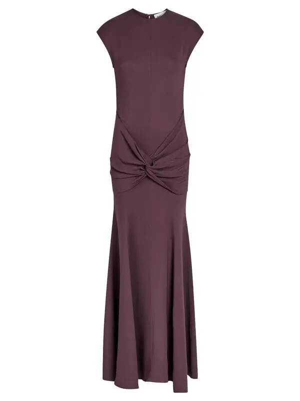 Tove Jersey Twisted Maxi Dress - Brown
