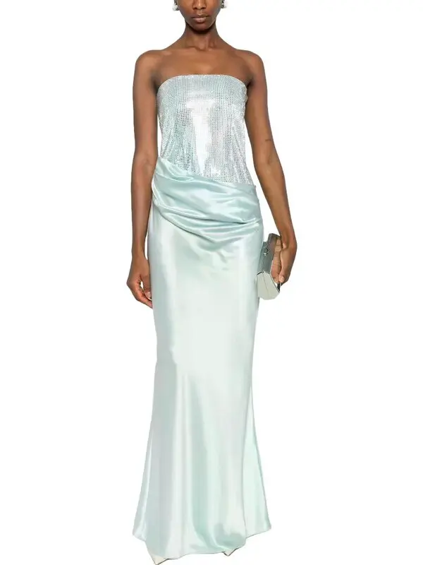 Retrofete Alexandra Draped Maxi Dress - Blue
