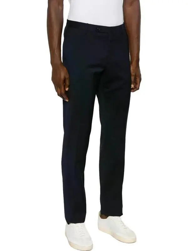 Incotex Textured Straight Leg Trousers - Blue