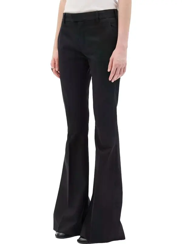 ANN DEMEULEMEESTER Cotton Flared Hem Trousers - Black