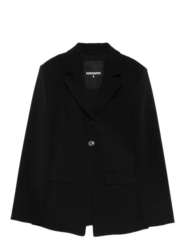 Patrizia Pepe Notched-lapels Blazer - Black