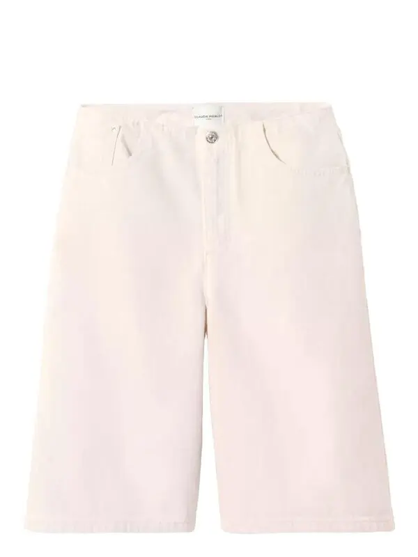 Claudie Pierlot Straight-leg Ecru Denim Bermuda Shorts - Neutrals
