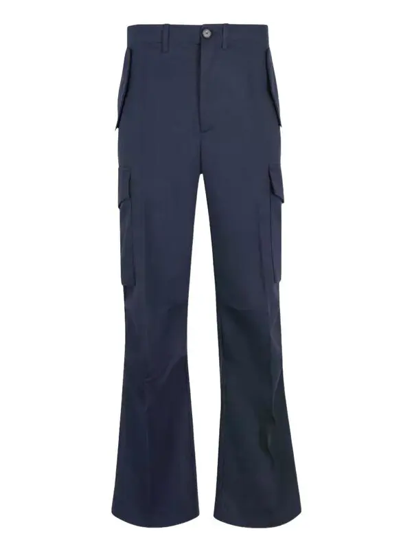 SETCHU Belt-loops Flared Cargo Trousers - Blue