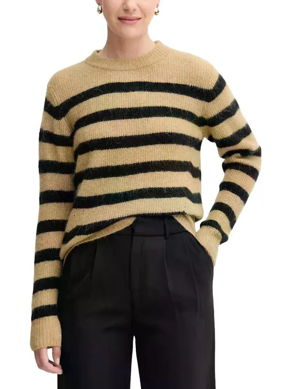 MOS MOSH Thora Striped Crew-neck Sweater - Neutrals